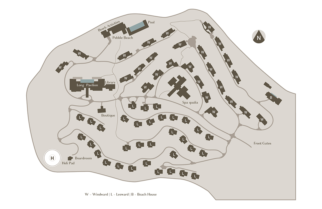 qualia® Resort Map - Whitsunday Luxury Resort Facilities